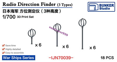 BUNKER IJN70039 1/700 War Ships Series Radio Direction Finder (3 Types ...