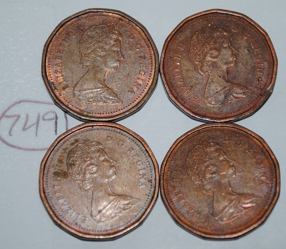 Canada 1985 x 4 1 Cent Copper Canadian Pennies Coins Lot #749 | eBay