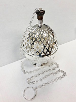 SILVER PLATED BRASS SINGLE CHAIN CATHEDRAL CENSER / THURIBLE - 173SSC ...