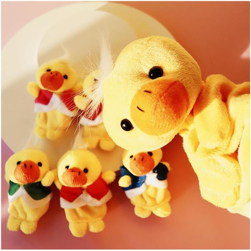 5 Little Ducks Finger Puppets for Kids, 6 Pack Plush Finger Puppets Toy ...
