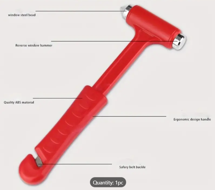 Car window safety hammer 3 in 1 Emergency Hammer Seat belt cutter Glass ...