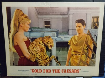 Lobby Card 1964 GOLD FOR CAESARS beautiful Mylene Demongeot leopard ...