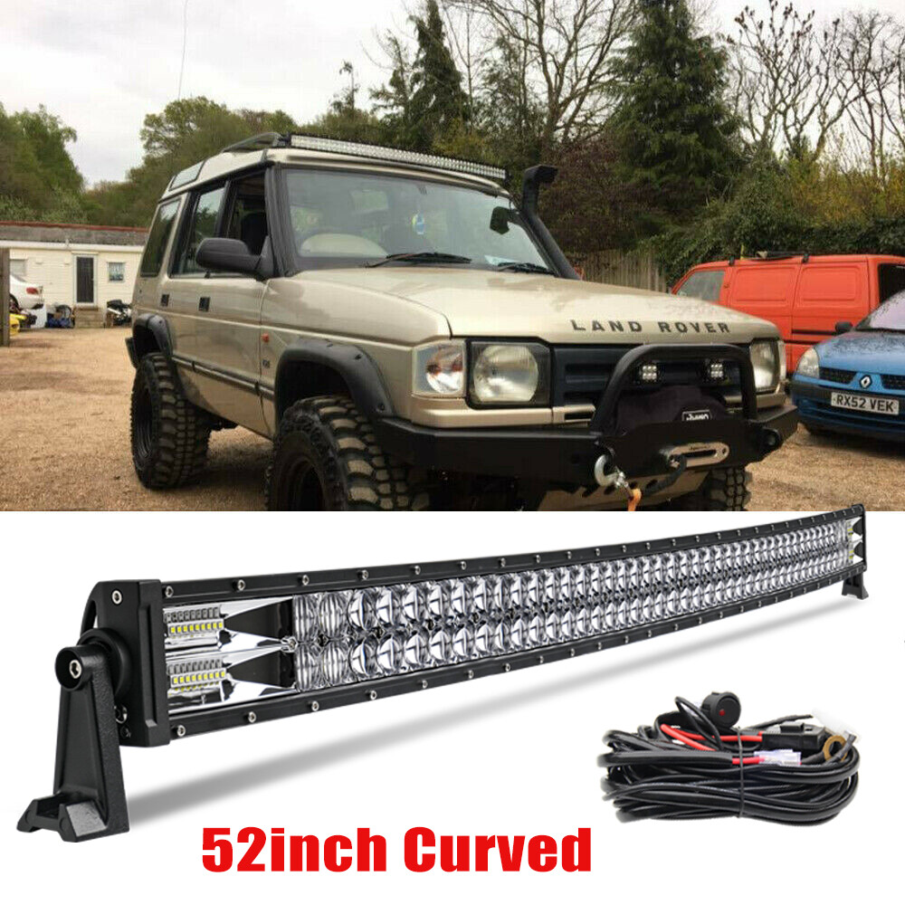 Fits Land Rover Discovery 1 & 2 Offroad 52'' Curved Led Light Bar Dual ...