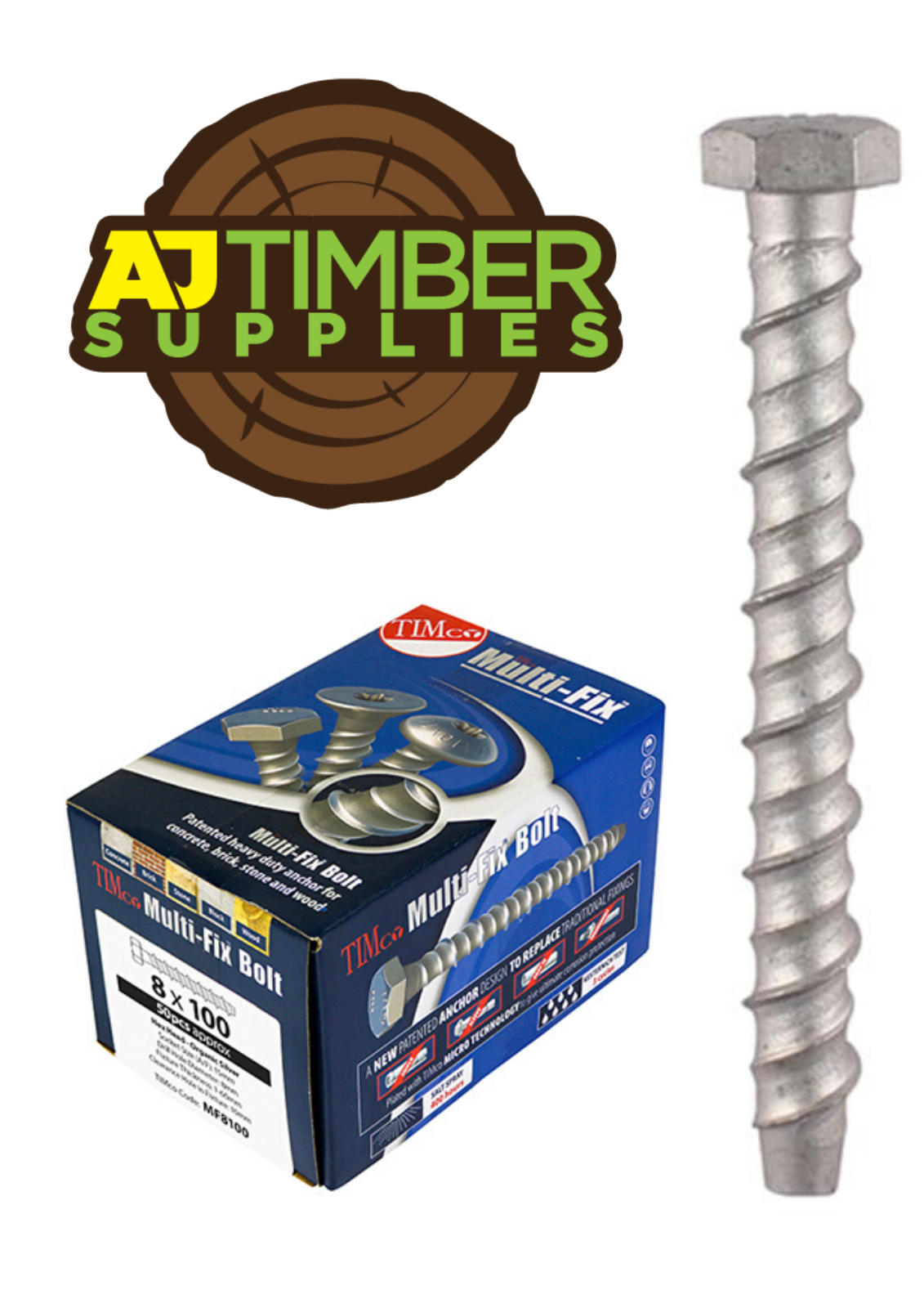 Thunder bolt Concrete Fixing Screw Hex Head Steel Self Tapping Multi ...