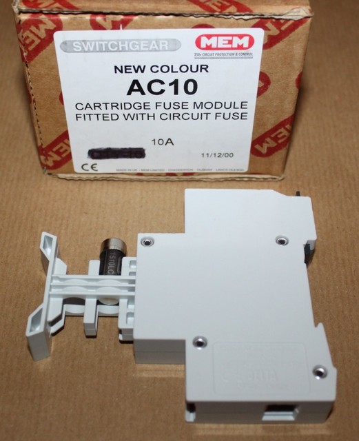 20 X MEM AC10 10a HRC Fuse Carrier Type Tested to Bs1361 Delta for sale ...