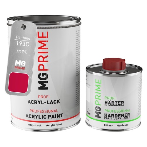 Pantone 193C Red mat peinture acrylique 1,5 Litres 1500 ml durcisseur ...