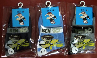 Brandnew Ben 10 Ben Ten Socks Sox set of 3 pairs boys kids cartoon ...