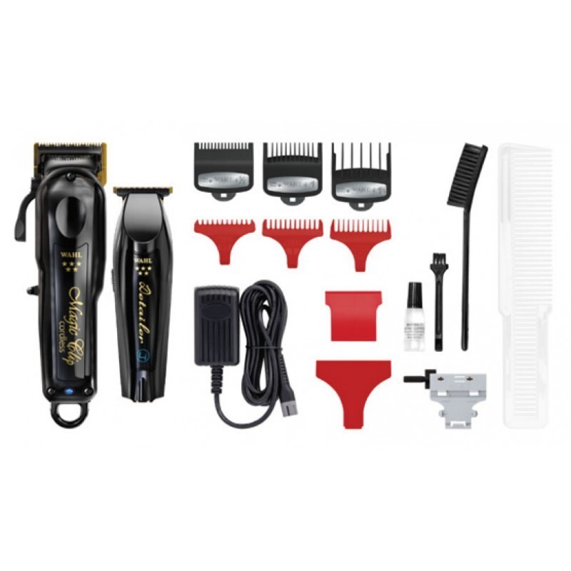 Wahl Cordless Barber Combo Black Magic Clip Clipper & Detailer Trimmer ...