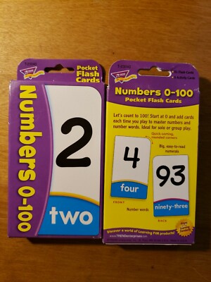 Trend Numbers 0-100 Pocket Flash Cards (2 packs included) | eBay