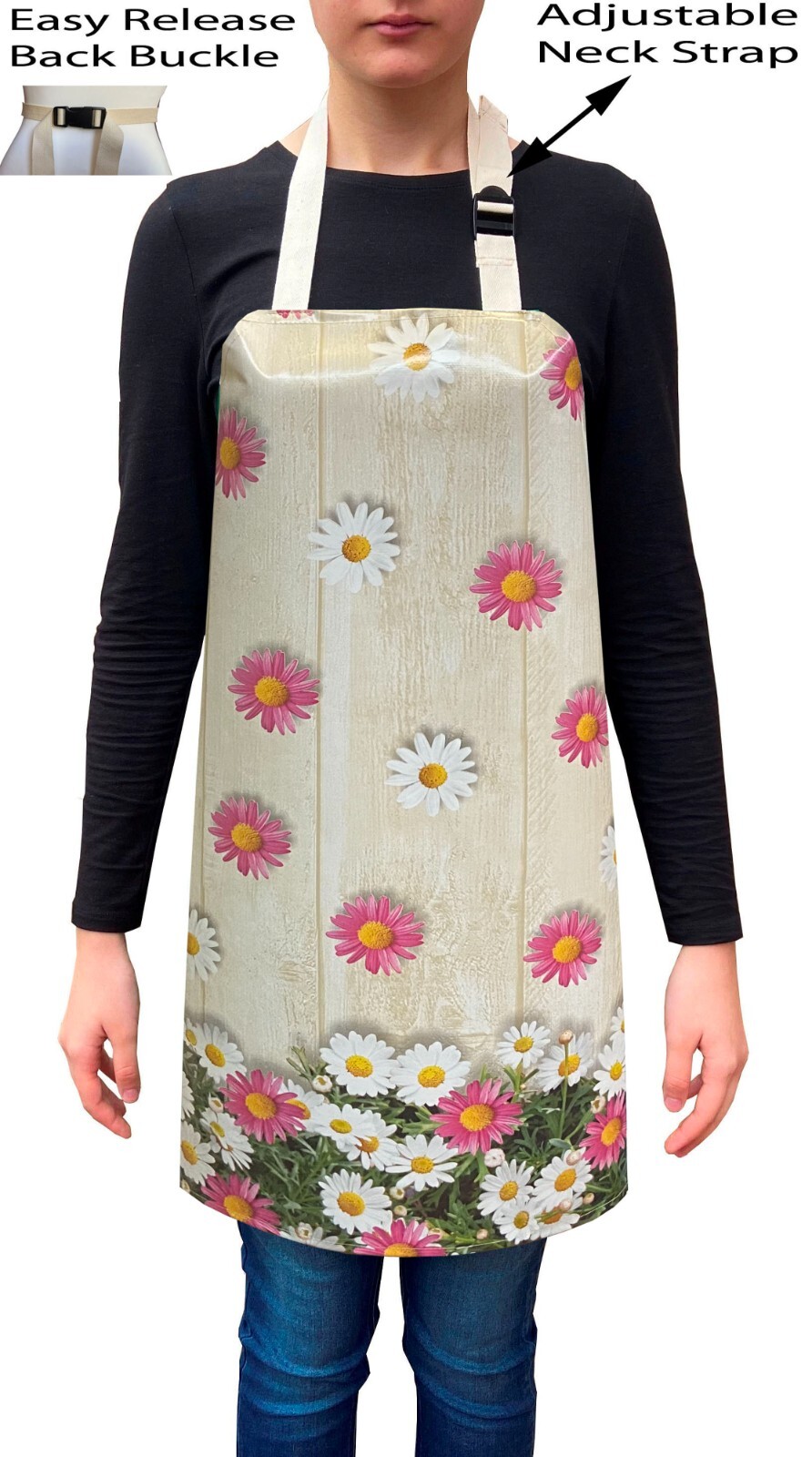 Handmade Daisies Waterproof PVC Coated Wipe Clean Aprons - Code: C61-1 ...