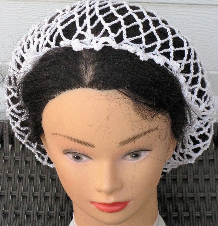 Hand Crocheted "Lone star" HAIR NET (SNOOD) your choice black white ...