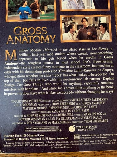 Gross Anatomy VHS | eBay
