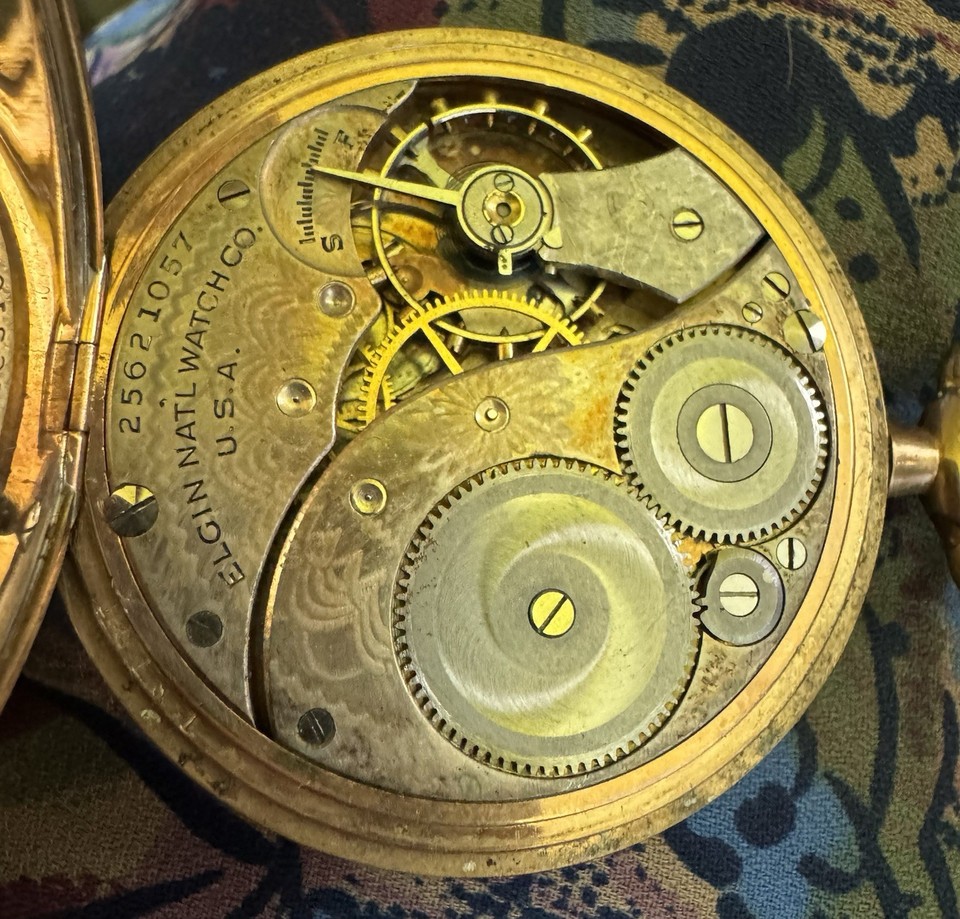 Vintage 14kt Gold Elgin Pocket Watch Acid & Magnet Tested Outer Casing ...