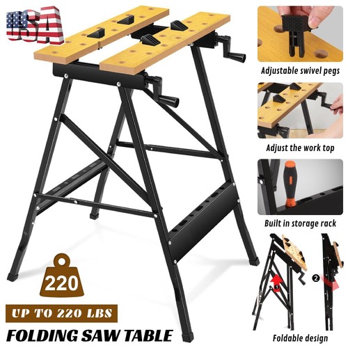 Workbench Vise Garage Portable Folding Work Bench Multipurpose Table ...