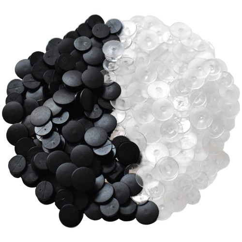 300pcs Hard Plastic Button Buckle Mixed 2 Colors Black and Clear ...