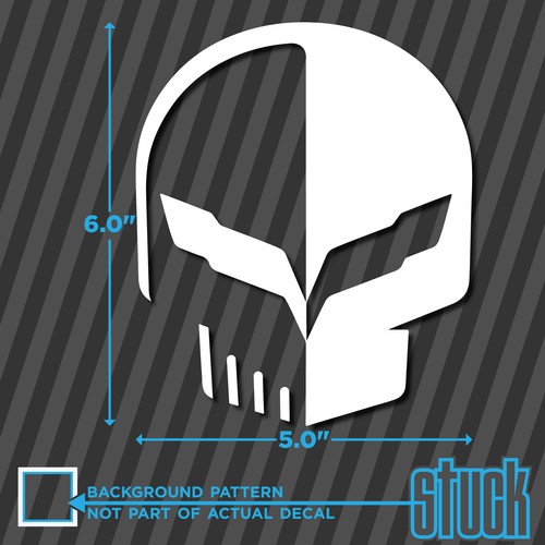 C7 Jake Skull - 5" x 6" - vinyl decal sticker corvette vette c7 c6 c5 ...