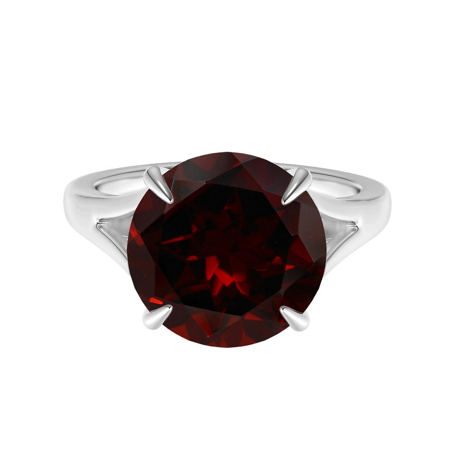 Solitaire Round Cut Garnet Gemastone Women Wedding Ring 925 Sterling ...