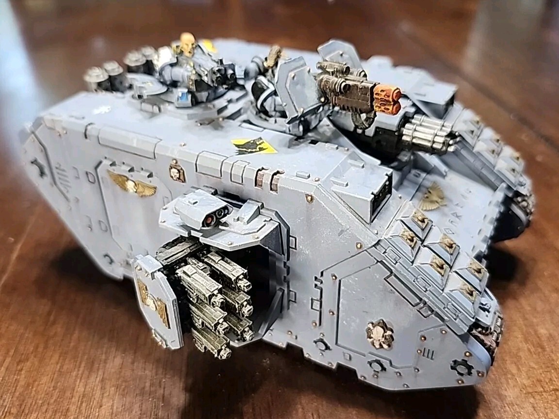 Warhammer 40k OOP Space Wolves Land Raider Crusader Painted | eBay