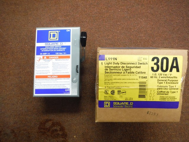 Square D L111N Fusible Indoor Safety Switch 30 Amp for sale online | eBay