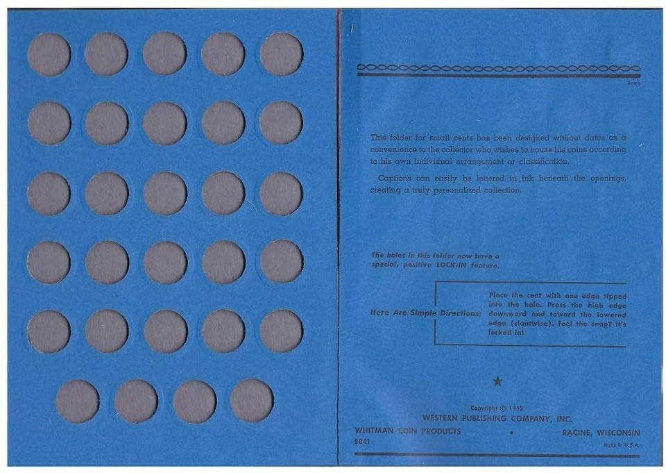 Whitman Lincoln Penny Folder Blank | eBay