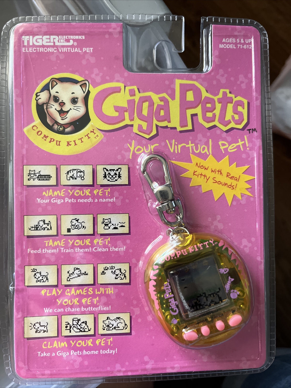 Giga Pets Compu Kitty Yellow New Unopened Sealed Original 1997 71-612 ...