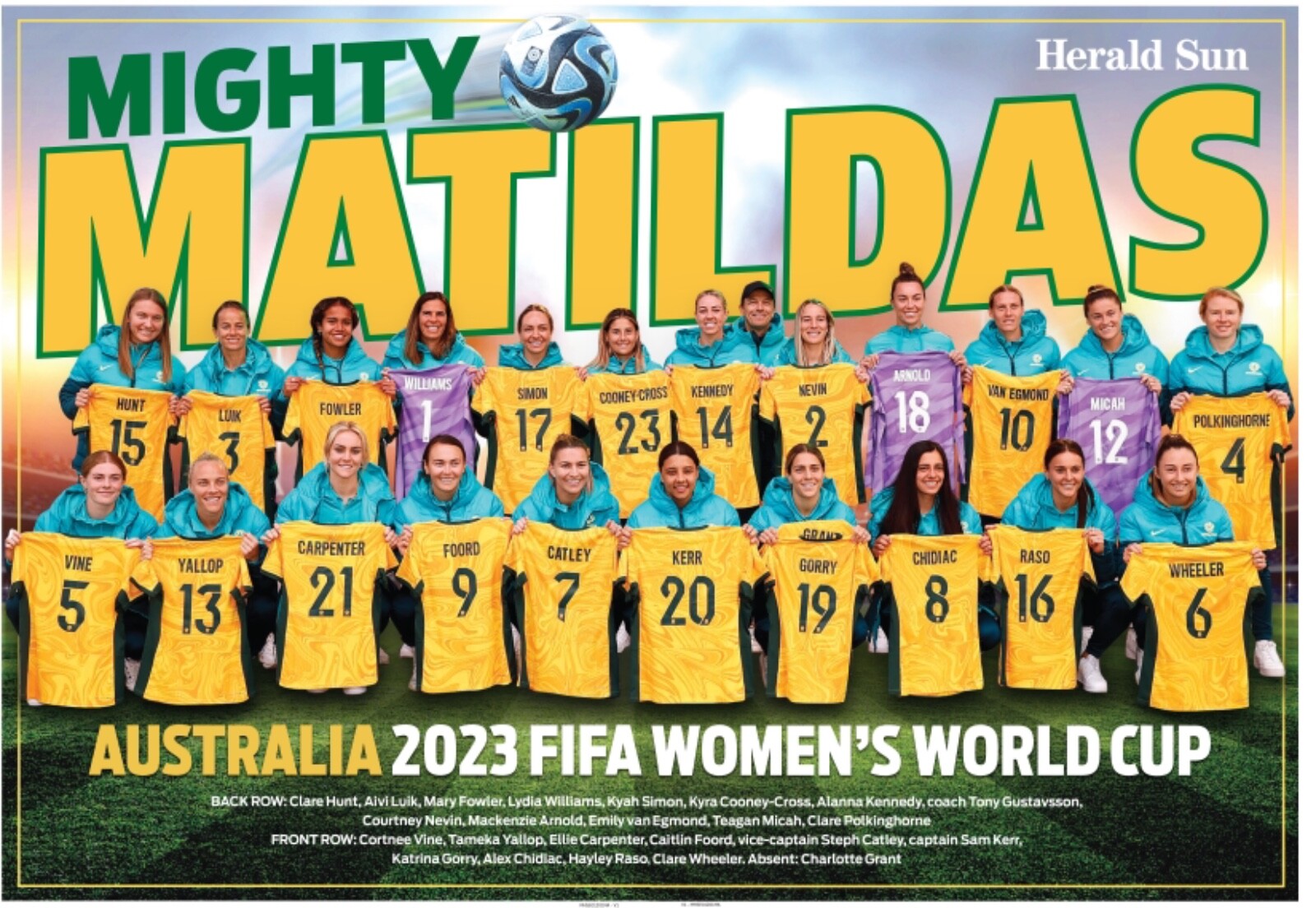 Big420mm MATILDAS 2023 Australian women World Cup soccer football TEAM ...