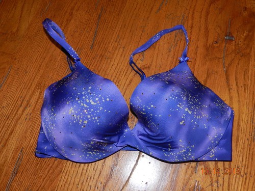 Victoria's Secret Purple Gold bling Plunge Bra 34C | eBay