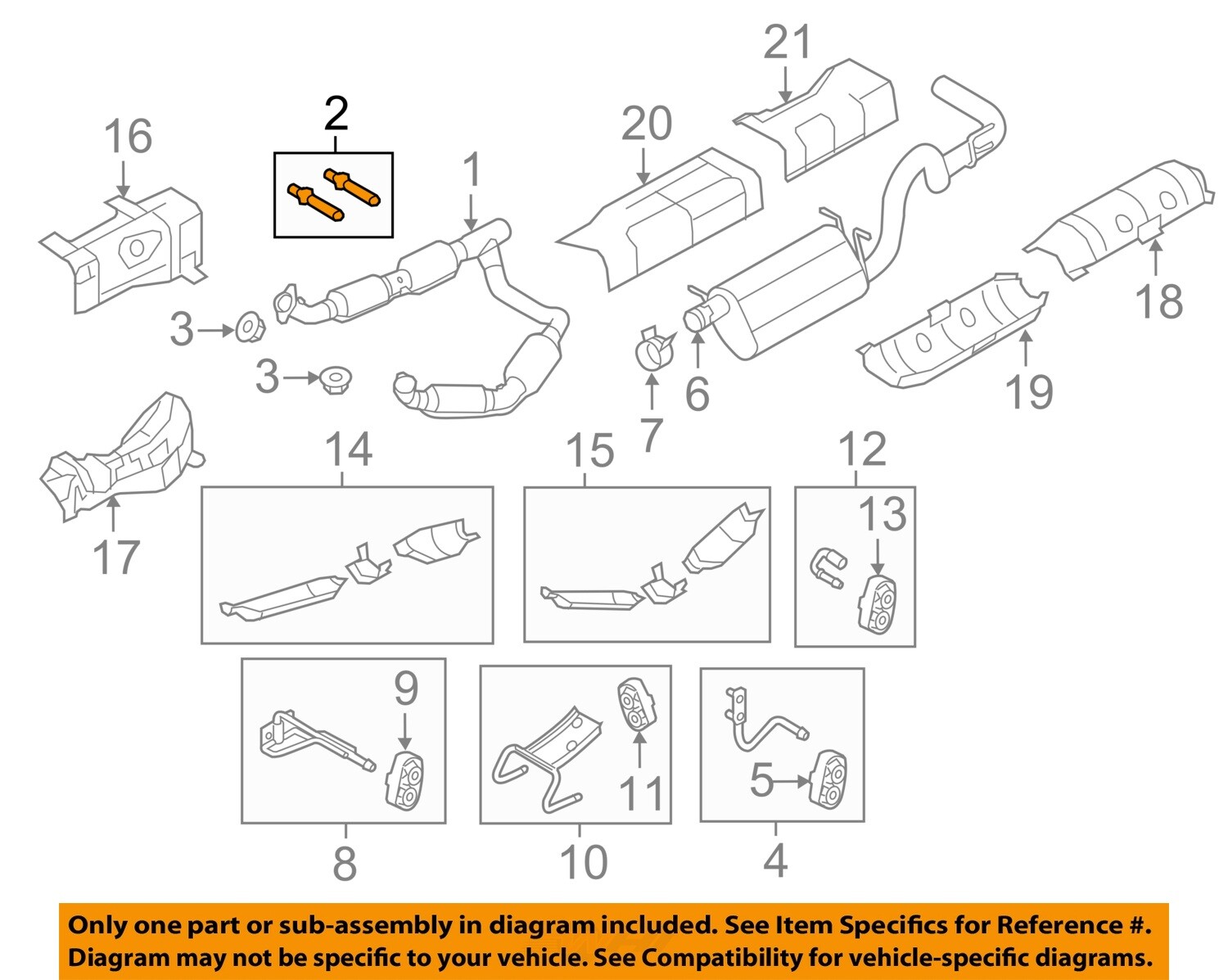 FORD OEM 03-23 E-150 Exhaust Components-Catalytic Cnvrtr Stud ...