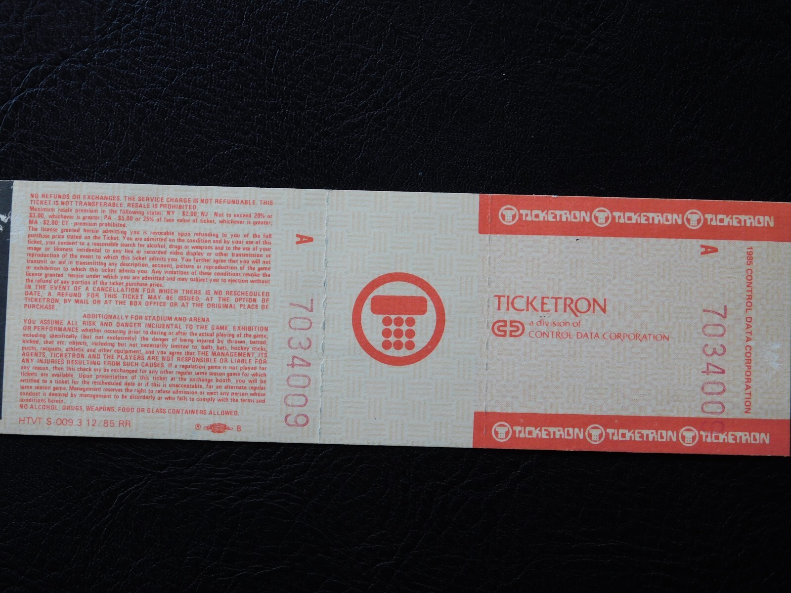 Unused David Lee Roth Concert Ticket - Freedom Hall 1986 - Ticketron ...