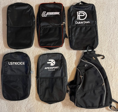 NEW Lot of 6 Black PICKLEBALL PADDLE CARRY CASES, Dulce Dom, Apexsport ...