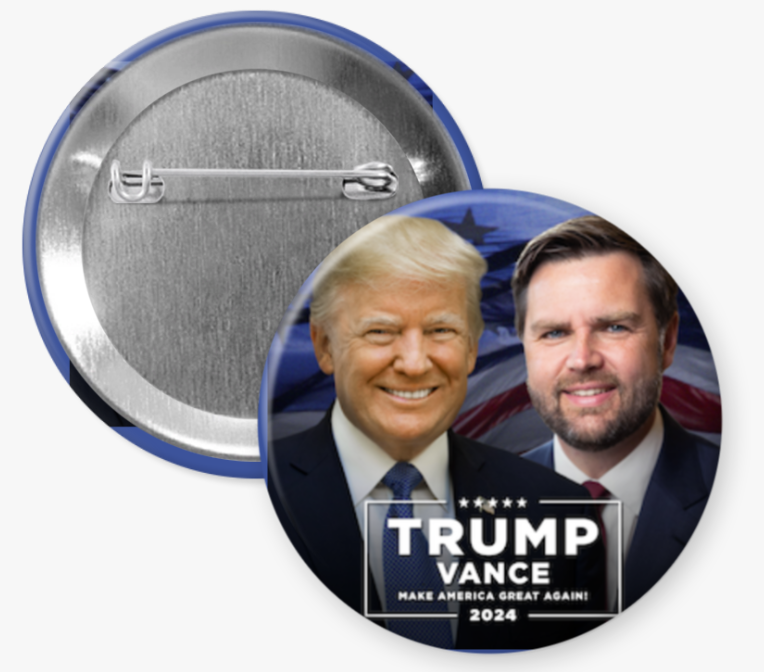 Trump-Vance 2024 4-Pack Campaign Buttons (2.25 inches) - Trump Vance ...