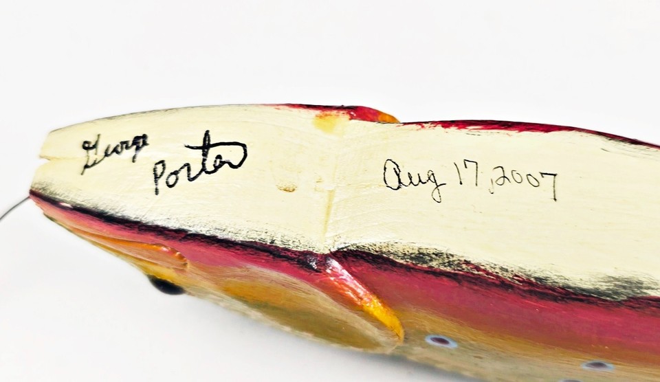 Super Nice George Porter Fish Decoy Jigging Stick Wausaukee, WI Signed ...