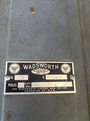 Wadsworth Vintage Electrical Breaker Box Metal 9x15 Inches Fuse Circuit ...