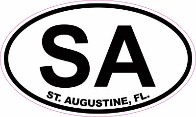 St. Augustine Florida ST Oval Vinyl Decal Sticker | eBay