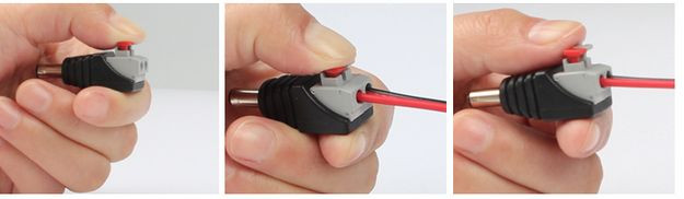 Male female DC low voltage power solderless connectors quick push 5.5 ...