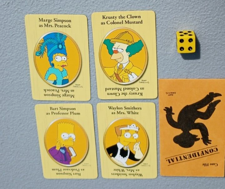 The Simpsons Clue Game Replacement Parts Lot Of 9 Room Cards Complete ...