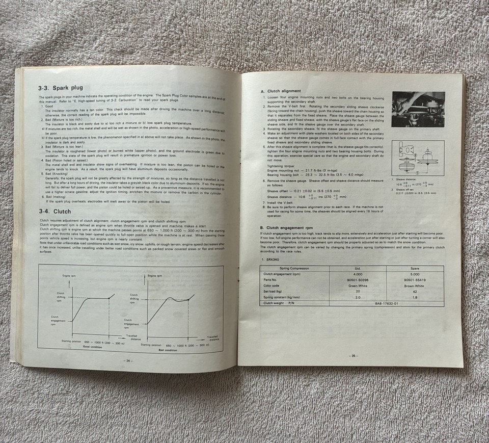 1976 Yamaha SRX 340 440 Owner / Service Manual LIT-12628-A8-00 gpx 433 ...