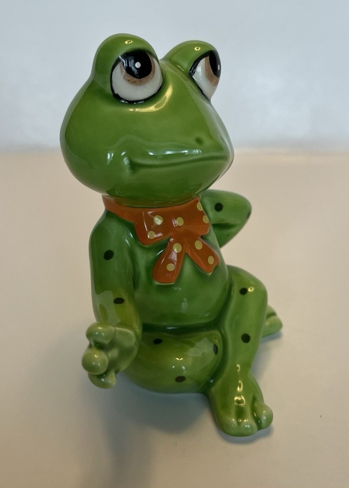 Vintage Lefton Frog Figurine Polka Dot Tie | eBay