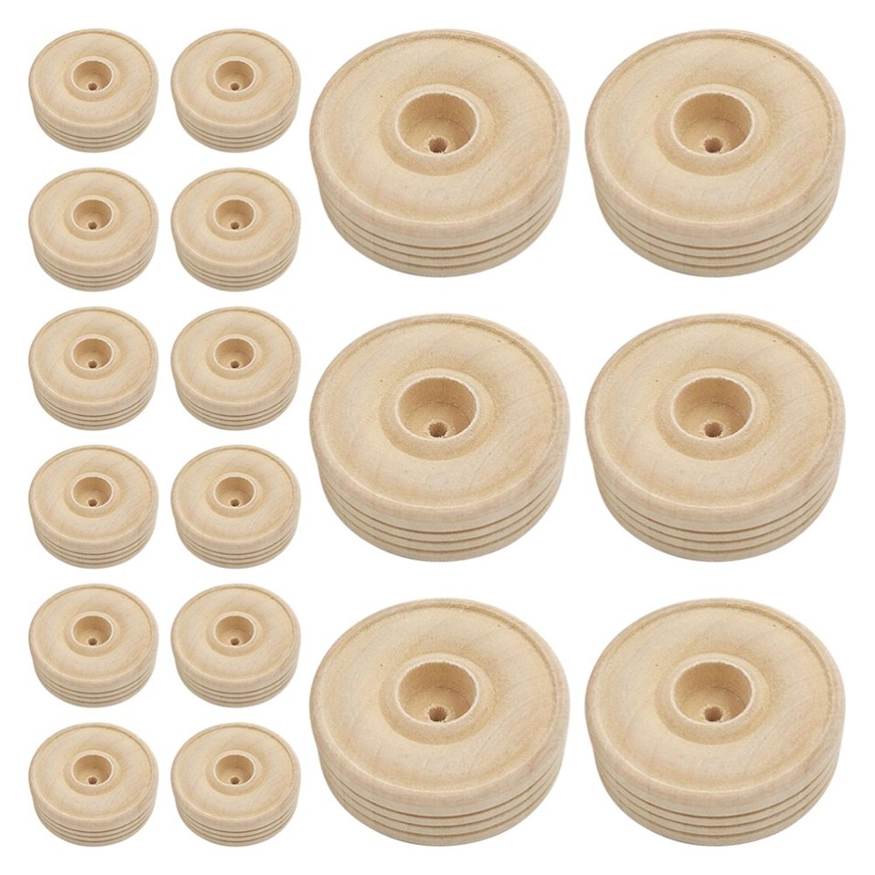 30 Pcs Craft Accessory Mini Wooden Wheels for Crafts Handmade Supplies ...