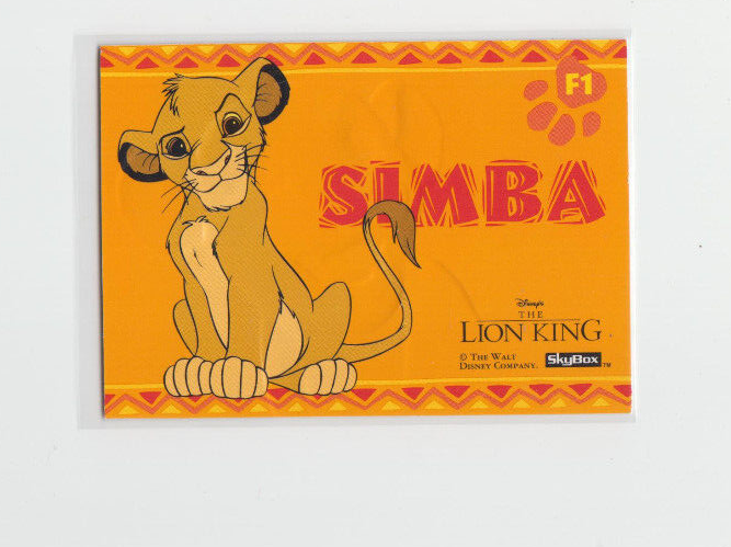 1994 Skybox THE LION KING Series I E-Foil Trading Cards #F1 Simba RARE ...