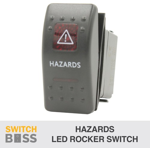 Rocker Switch HAZARDS - Red - LED 4x4 Toggle Boat Caravan Marine 12v | eBay