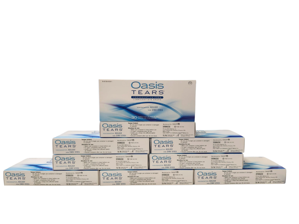 AUTHENTIC & NEW - OASIS TEARS - EYE DROPS - DRY EYES (30 VIALS) Exp 06/ ...
