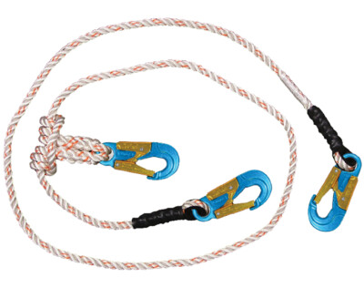 CLIMB RIGHT 1/2" X 1'-9' ADJUSTABLE 2-IN-1 LANYARD W/ 3 DOUBLE LOCKING ...