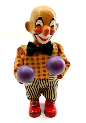Vintage Windup Juggling Clown Toy from China 7" Tall ~ SORTA WORKS | eBay