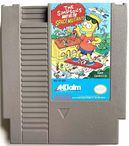 NINTENDO "THE SIMPSONS BART VS SPACE MUTANTS ORIGINAL VINTAGE NES GAME ...