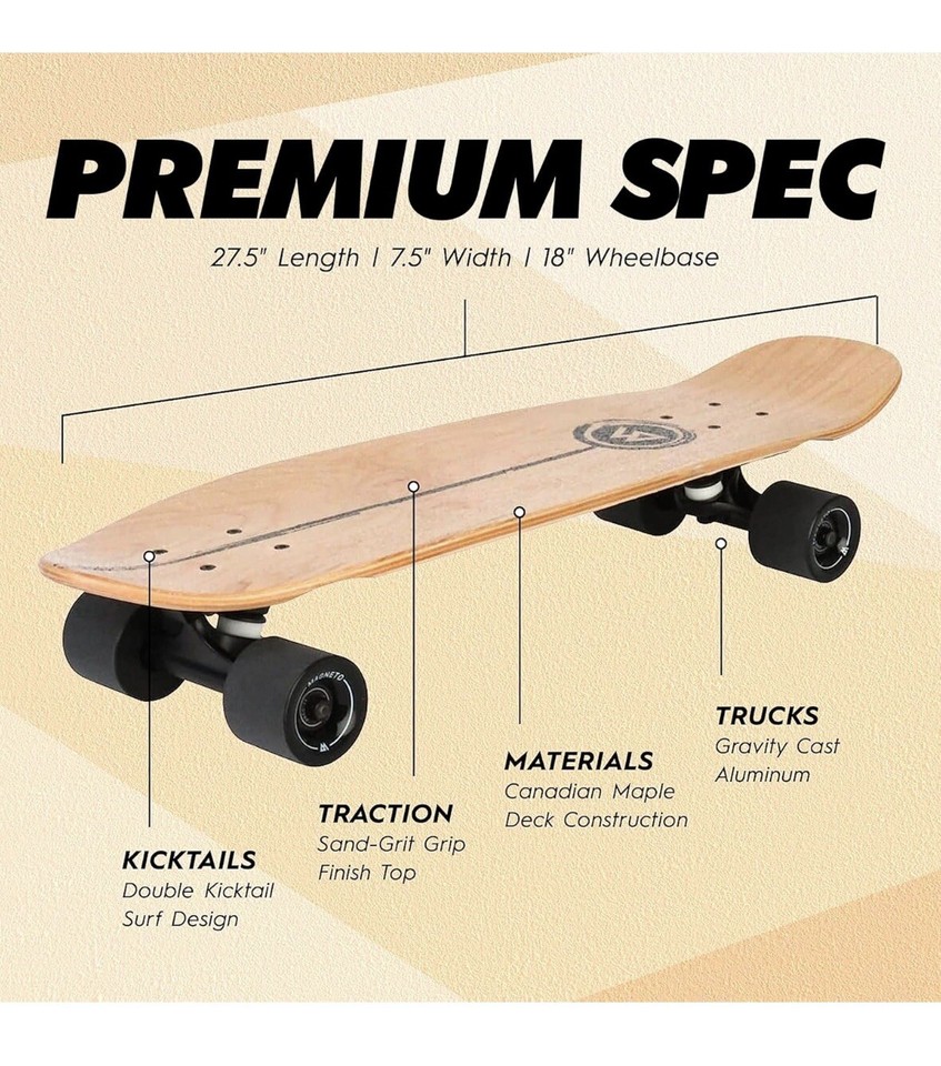 Magneto Mini Cruiser Skateboard Cruiser | Short Board | Canadian Maple ...