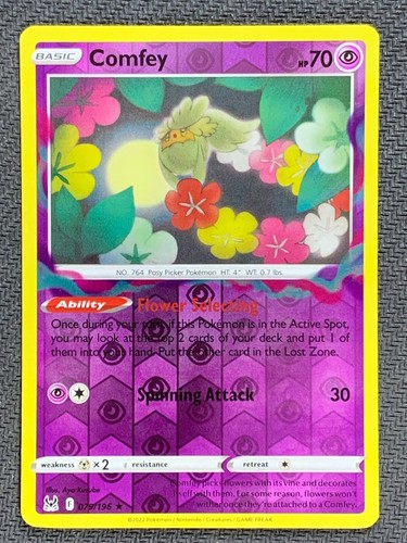 Comfey 079/196 Rare Lost Origins Pokemon Card 2022 Reverse | eBay