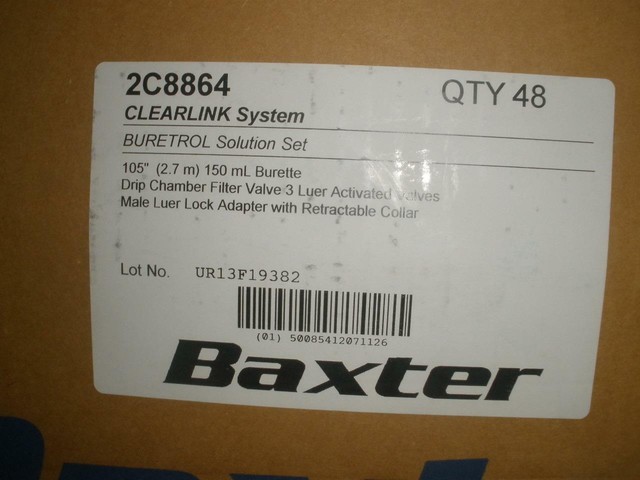 Baxter 2C8864 Buretrol Solution Set - 150ml for sale online | eBay