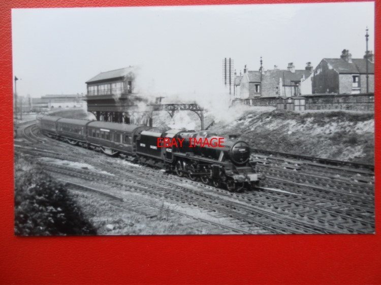 PHOTO LMS BLACK FIVE LOCO NO 45292 PASSING CHESTER SIGNAL BOX 10/5/49 ...