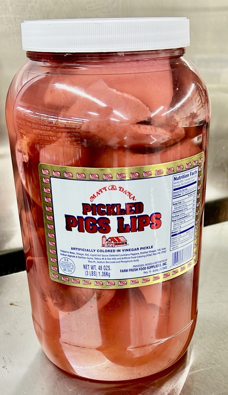 Pickled Pigs Lips 1 Gallon (48oz) Farm Fresh Food Suppliers Ready To ...